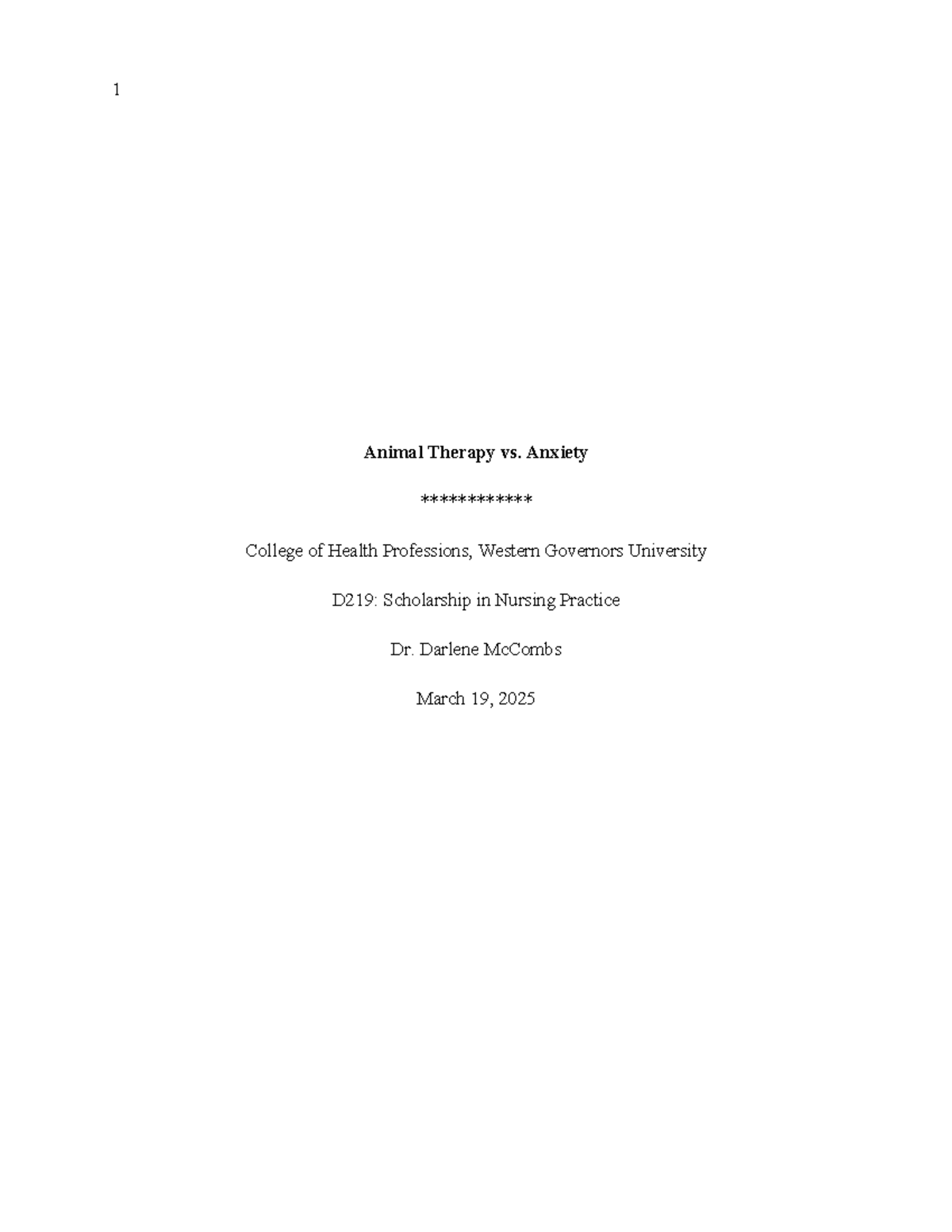 D219 - MYM2 - Finaleditapproved - Animal Therapy vs. Anxiety ...