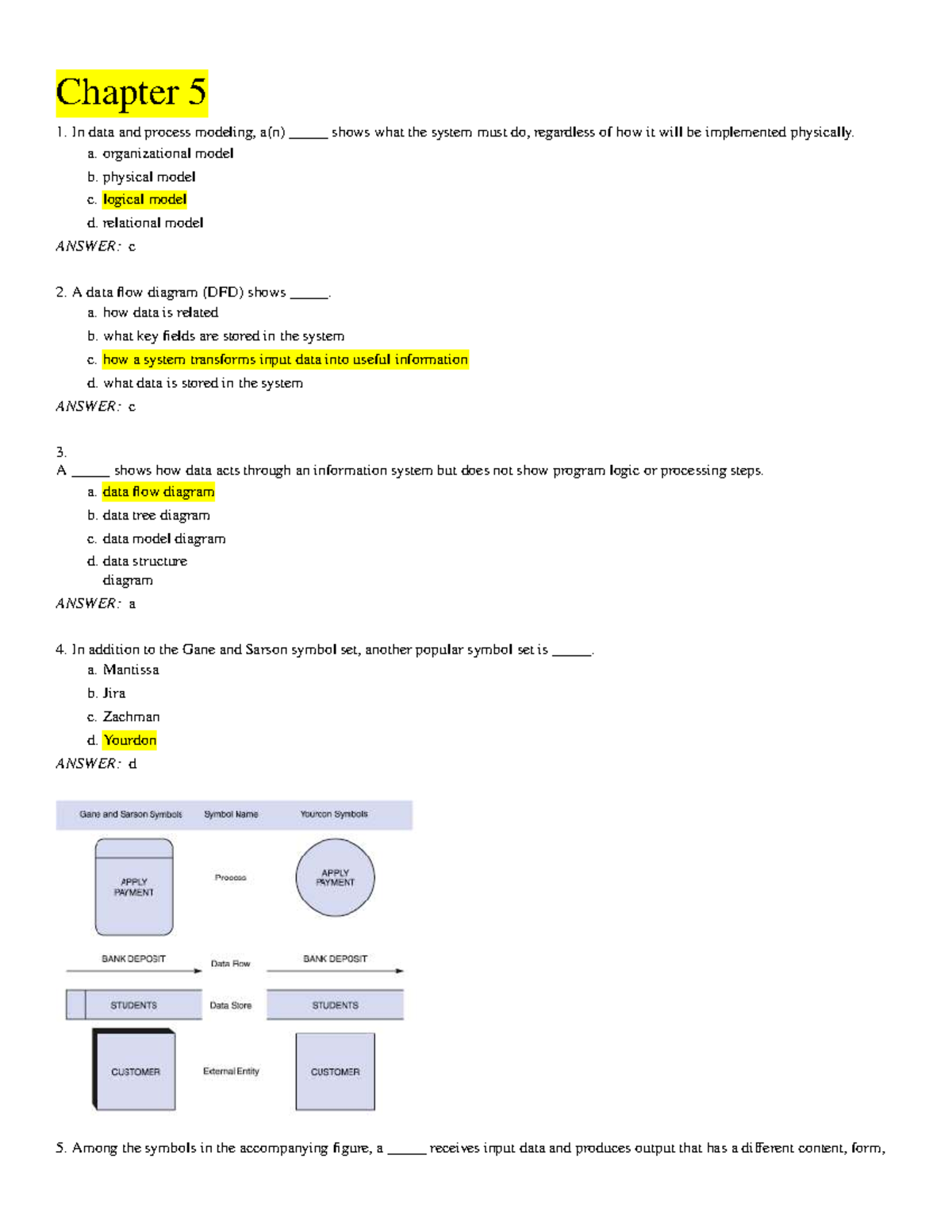 5 6 7 8 exam - Just for practice - Chapter 5 In data and process ...