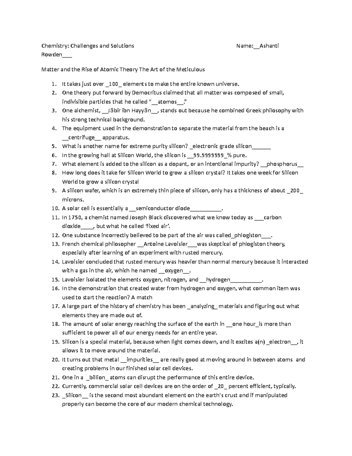Chemistry 101: Challenges & Solutions in Atomic Theory - Studocu
