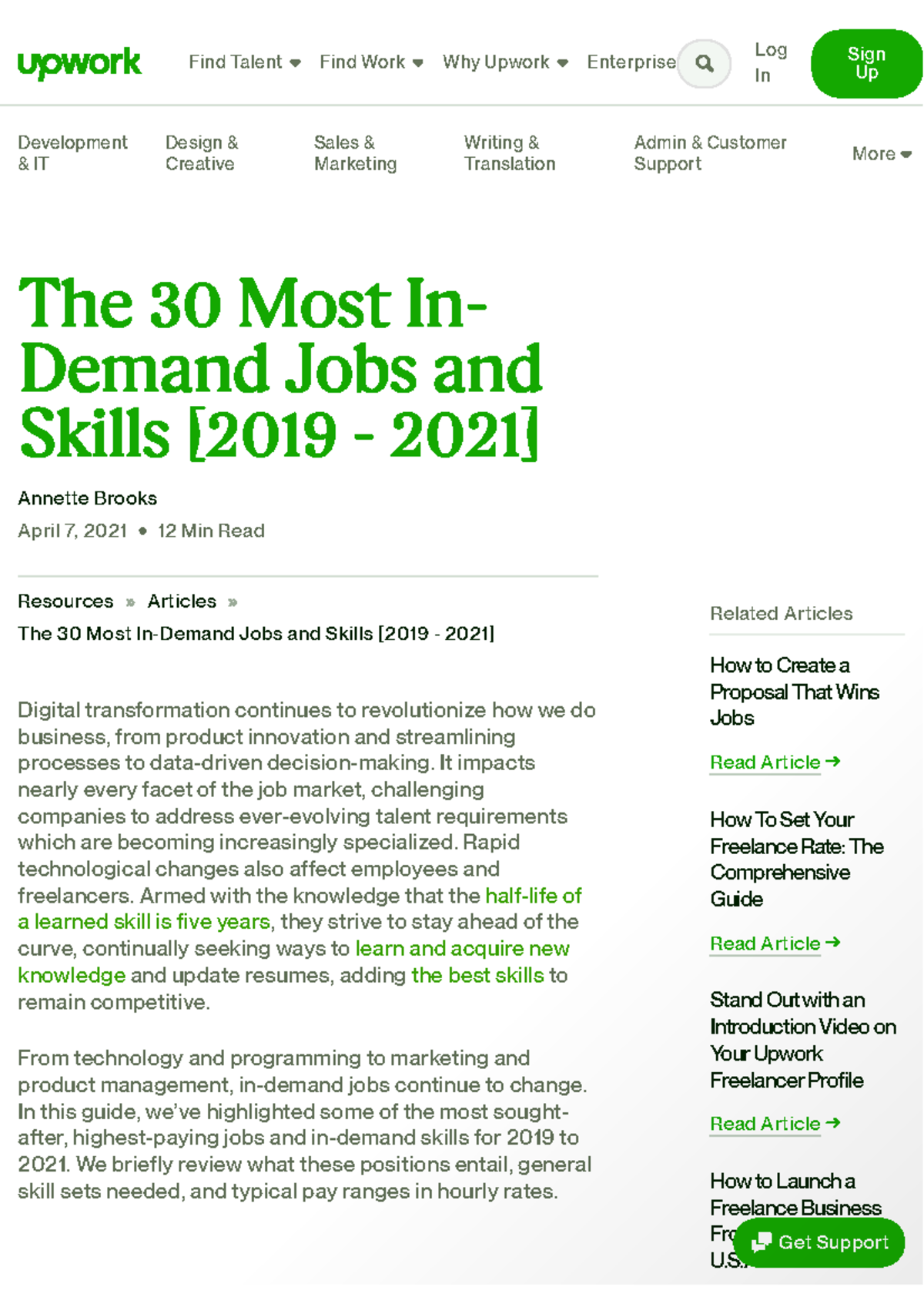 The 30 Most In-Demand Jobs & Skills (2019-2021) - Upwork Guide - Studocu