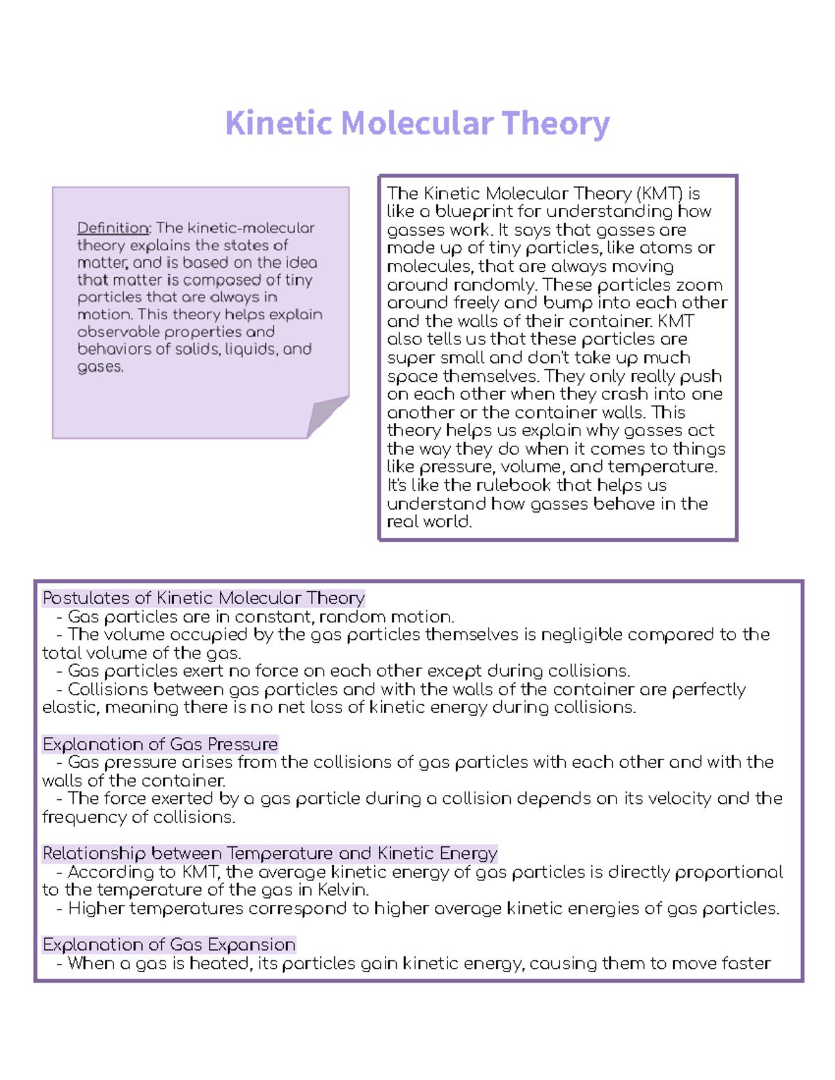 Kinetic Molecular Theory: Understanding Gas Behavior and Applications ...