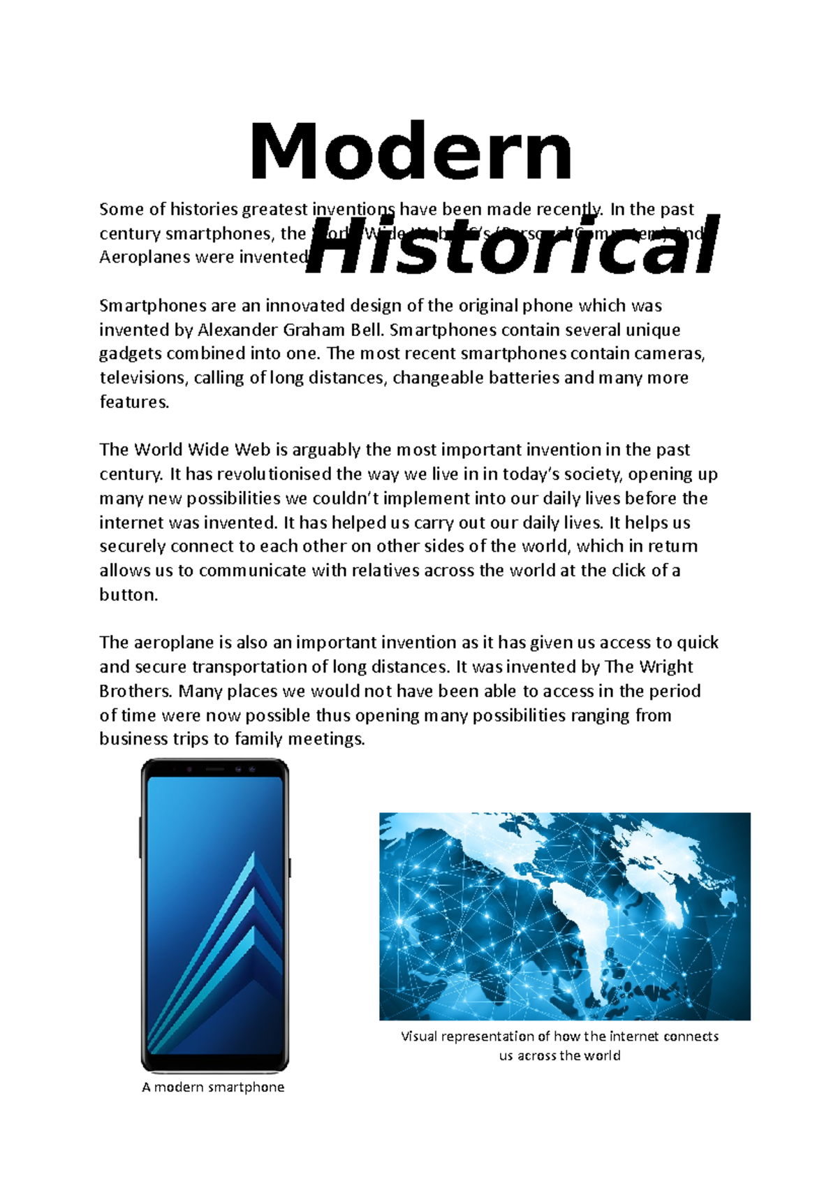 IDU Info Report: The Impact of Key Inventions on Society - Studocu