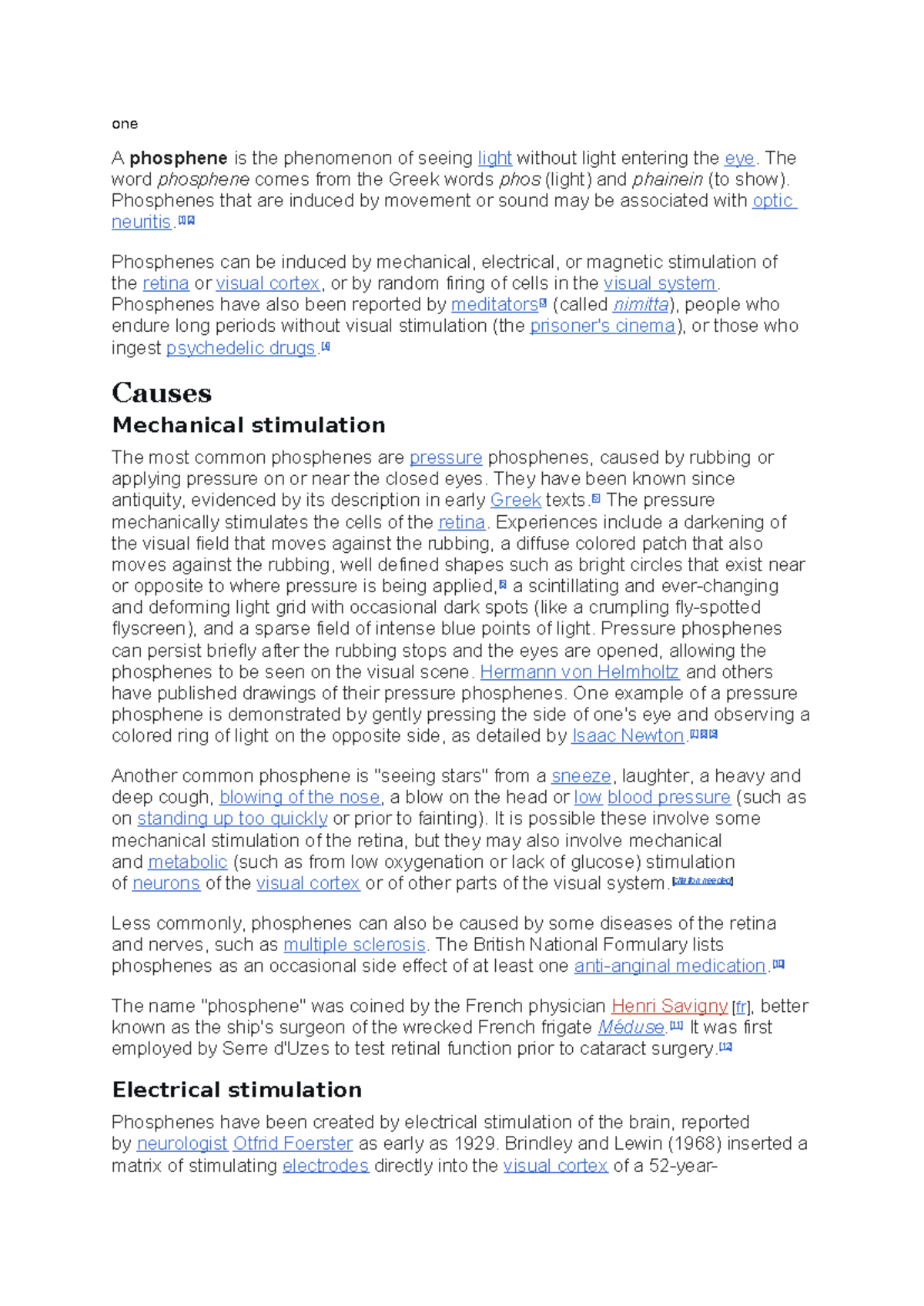 Phosphenes: Understanding Light Perception Without Light (Course Code ...