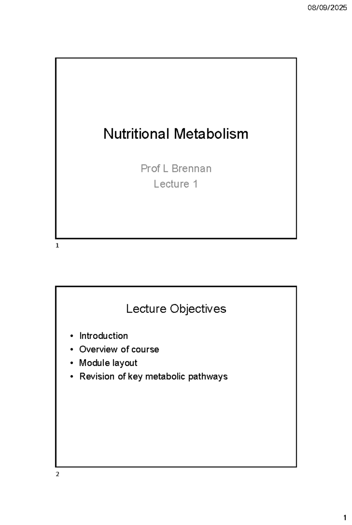 Nutritional Metabolism Lecture Notes (Module 2025) - Studocu