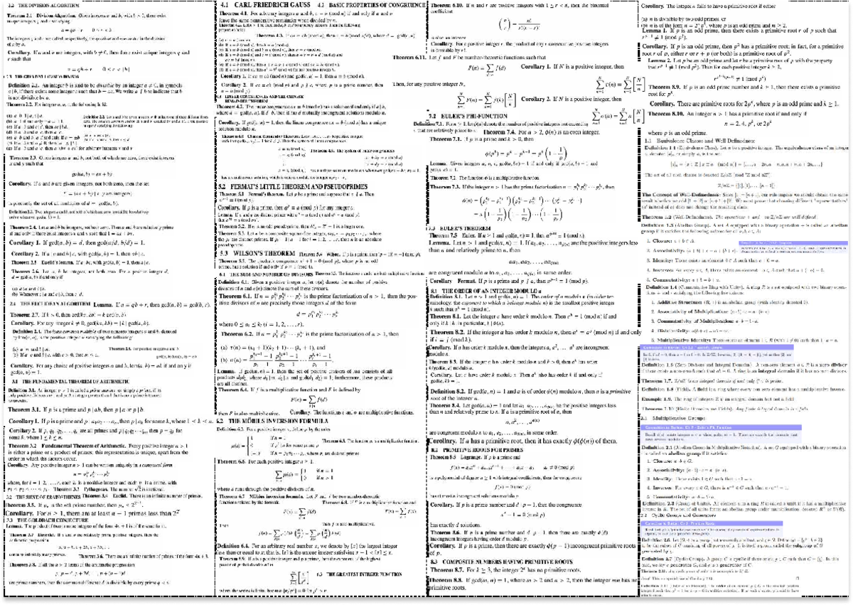 430 Final Exam Cheat Sheet: Division Algorithm & Congruences - Studocu