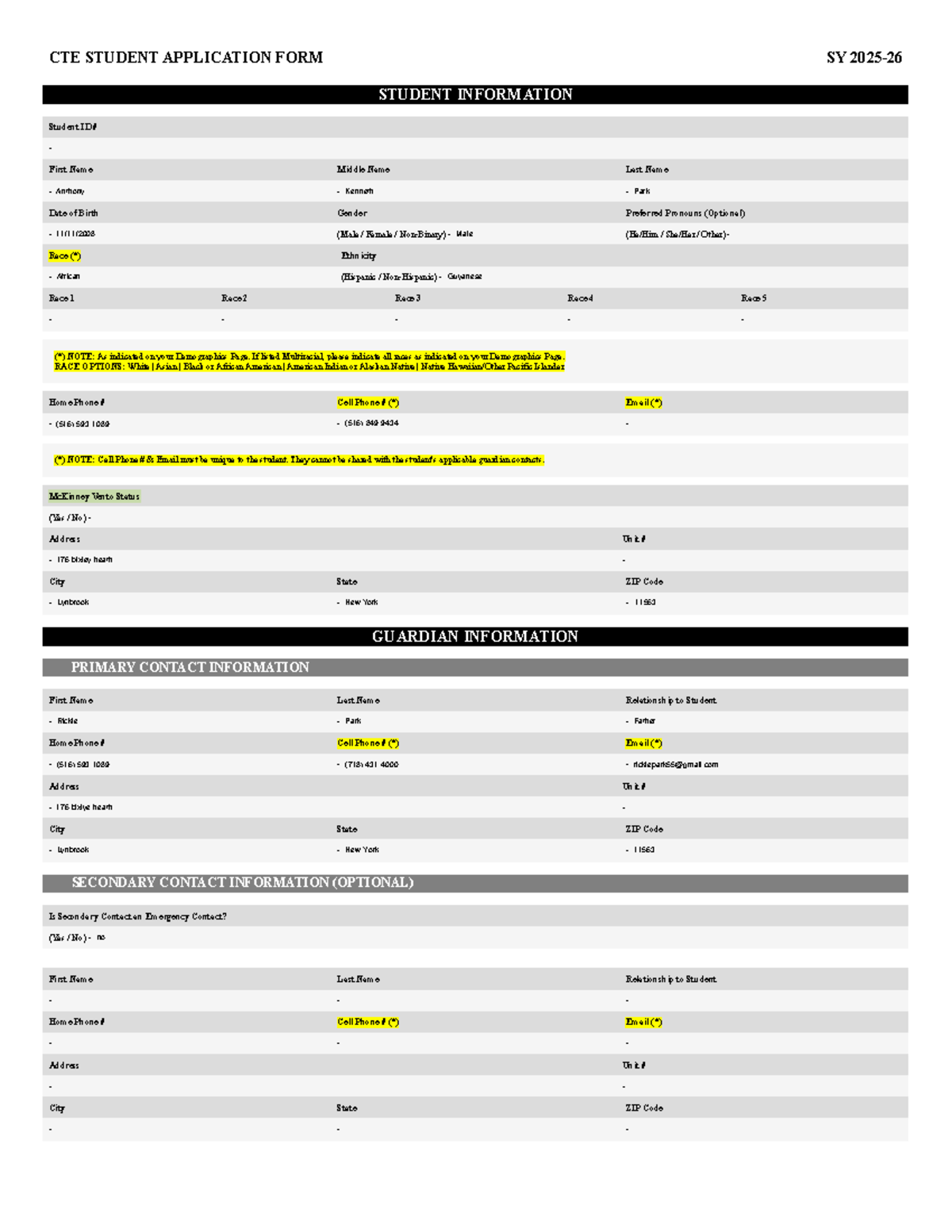 Boces App TEAMs Assignment - CTE STUDENT APPLICATION FORM SY 2025 ...