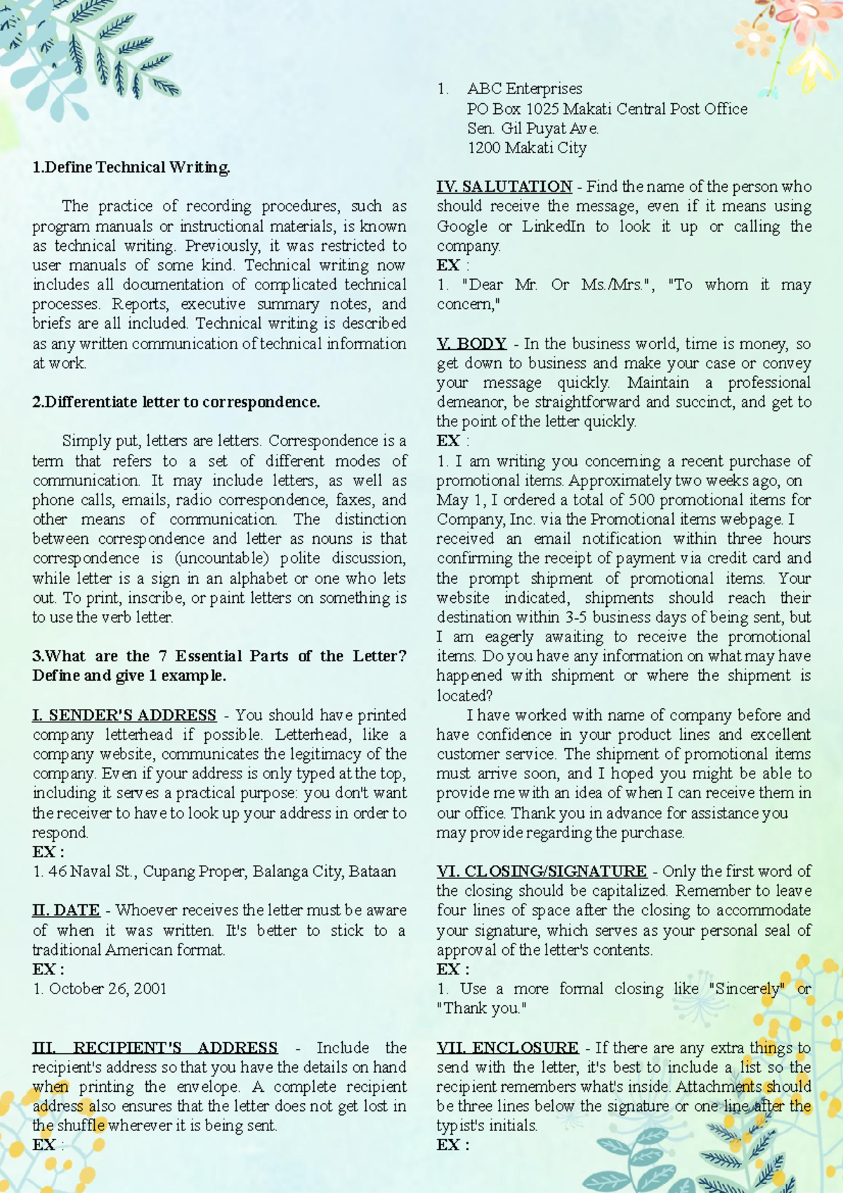 Writing (Purposive Communication) - 1 Technical Writing. The practice ...