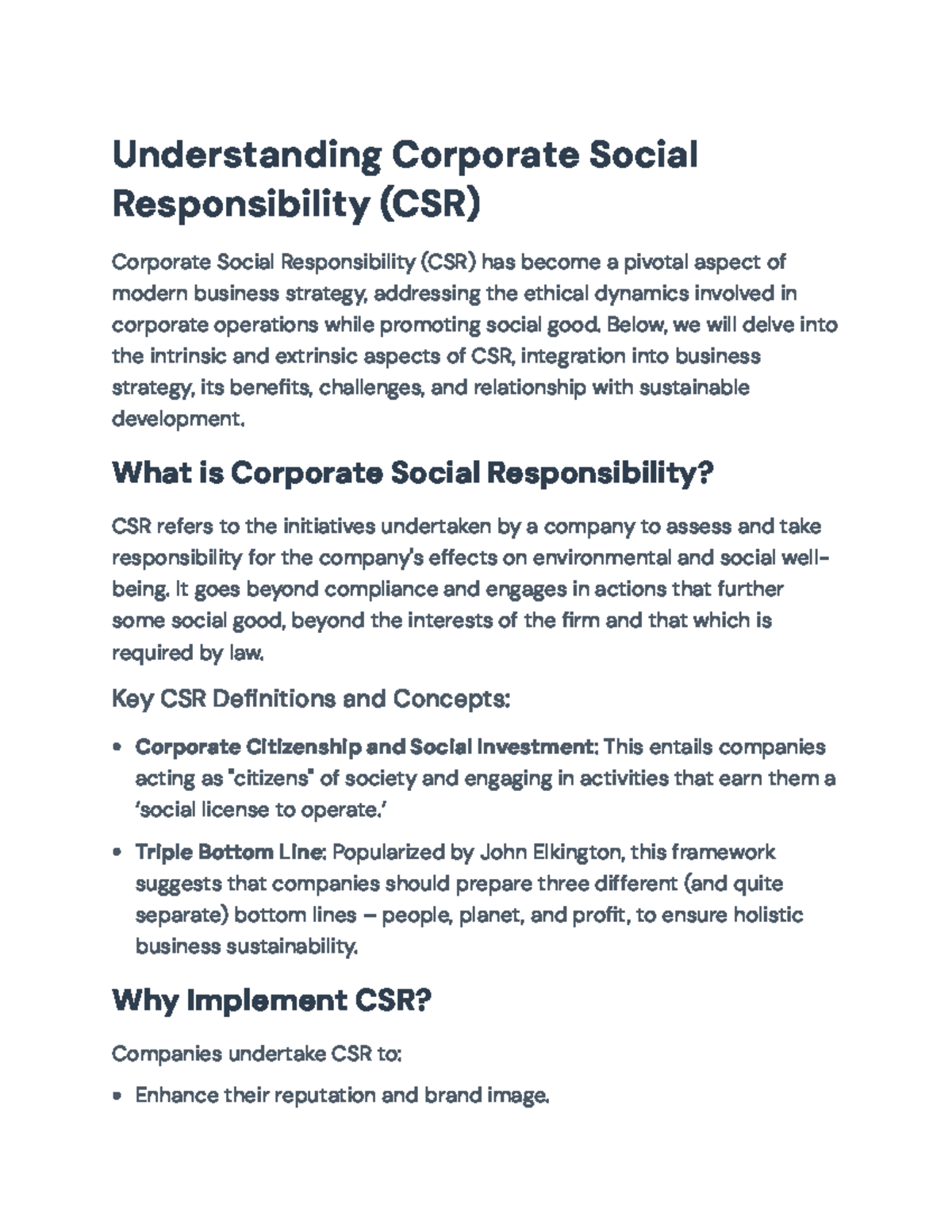 Corporate Social Responsibility (CSR): Strategies & Challenges Overview ...