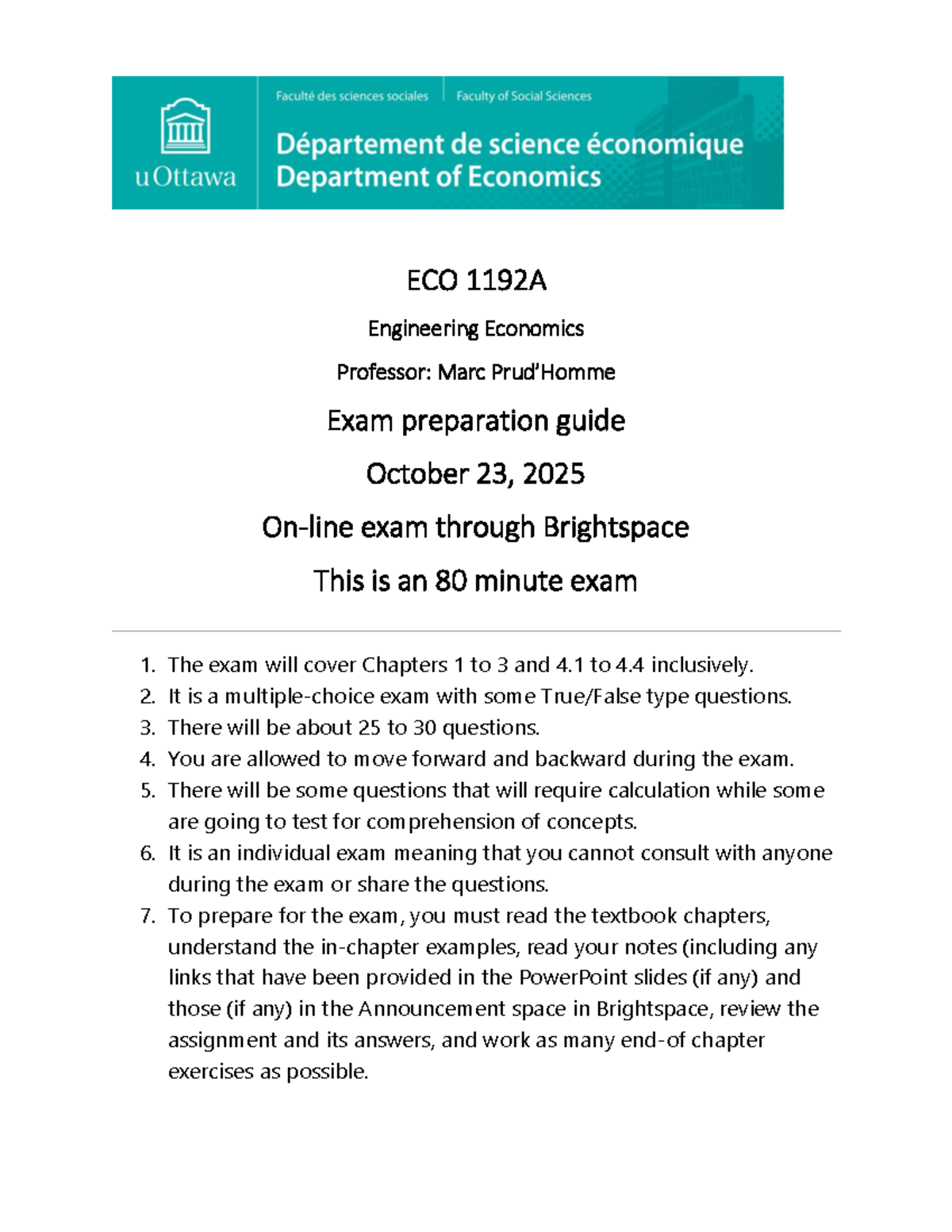 ECO 1192A Midterm Exam Prep Guide for Oct 23, 2025 - Studocu