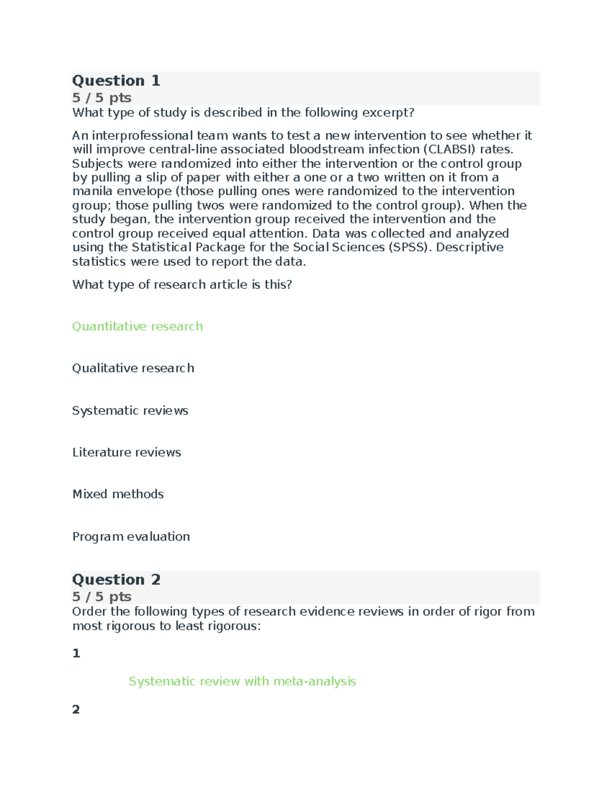 Quiz 6052 - MOD 2 Research Methods Assessment - Studocu