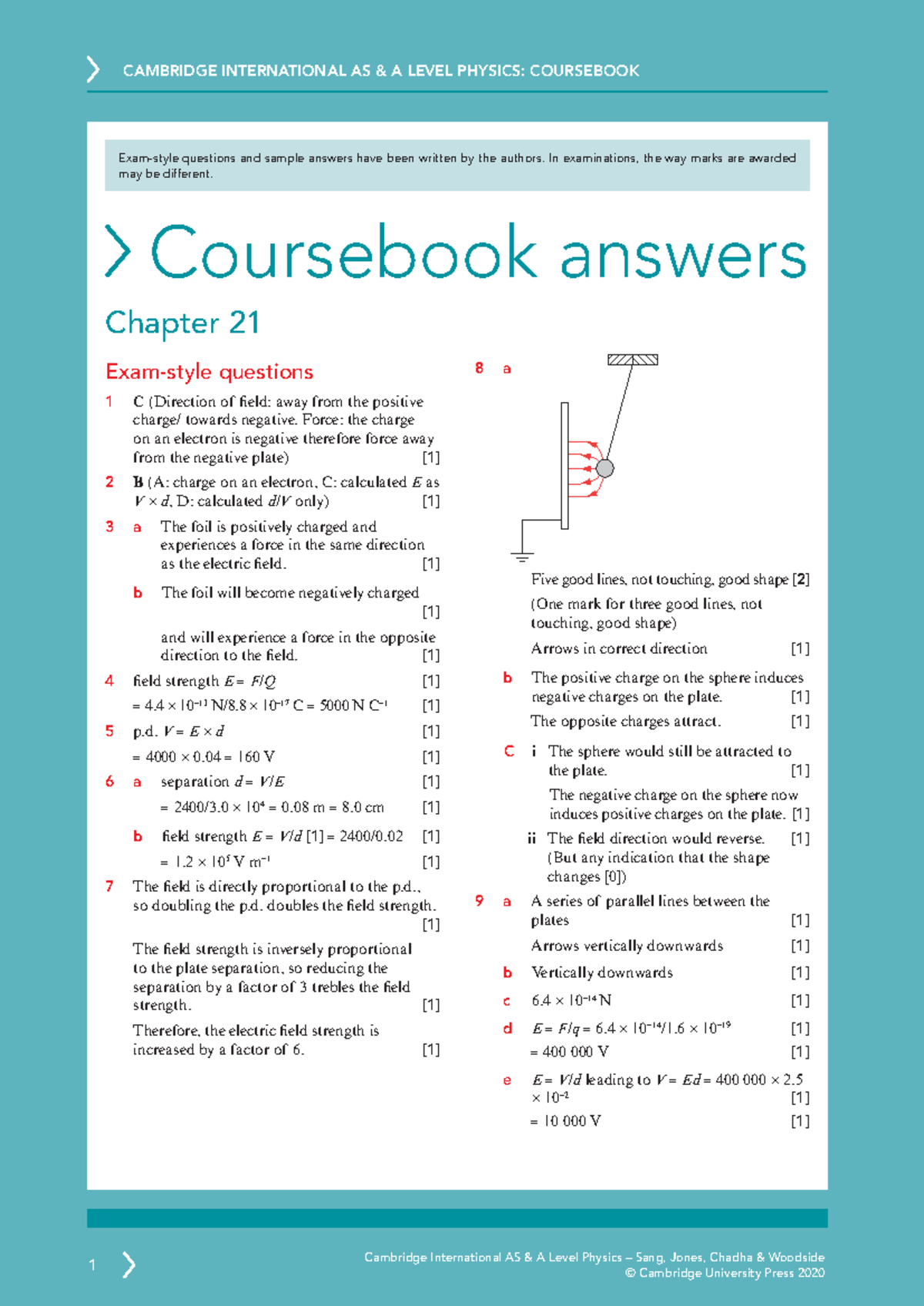 Exam style answers 21 asal physics cb - Cambridge International AS & A ...