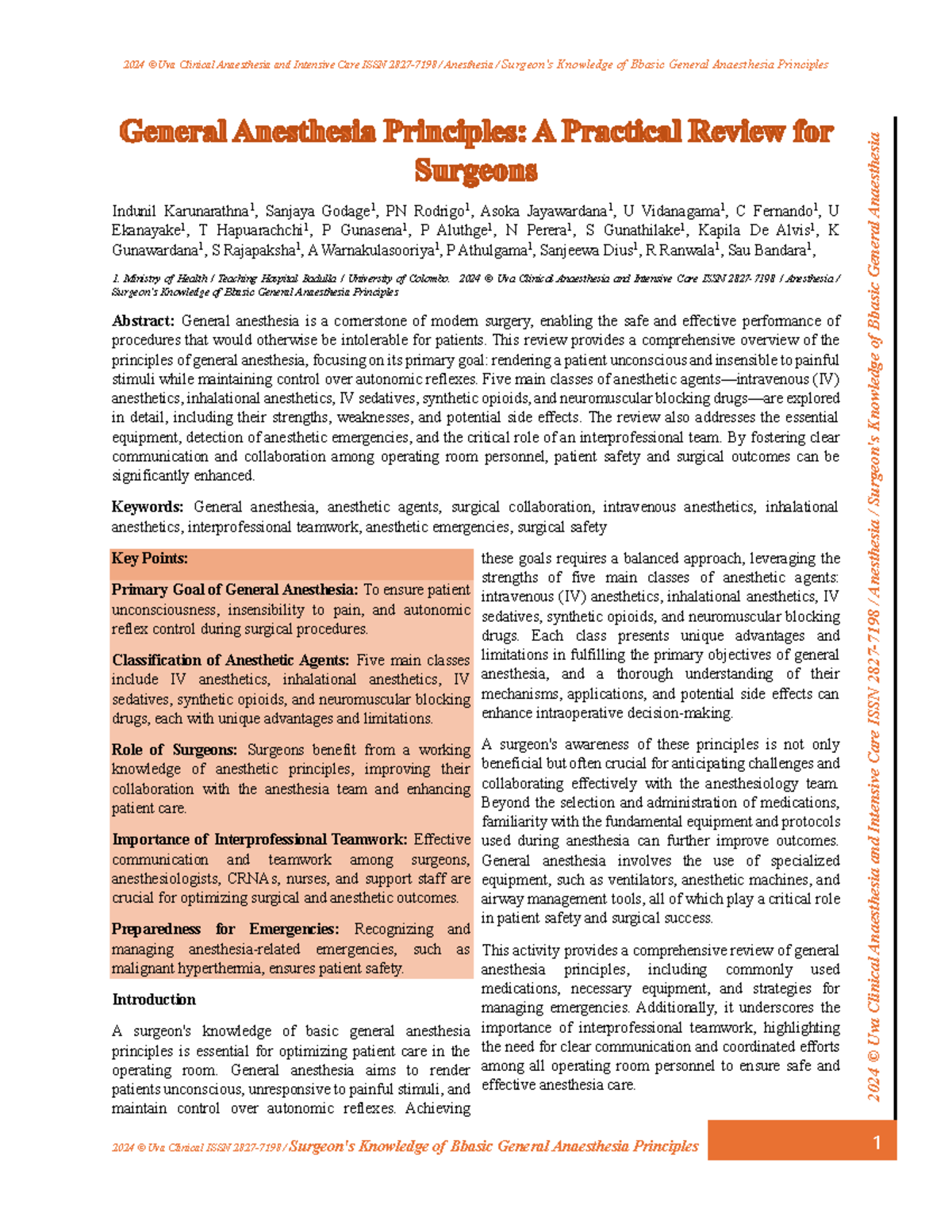 General Anesthesia Principles: A Practical Review for Surgeons (2024 ...