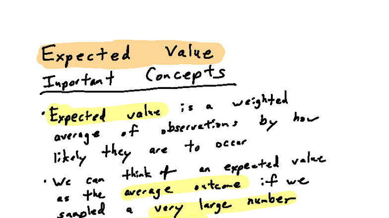 Expected Value Concepts and Calculations Notes - Studocu