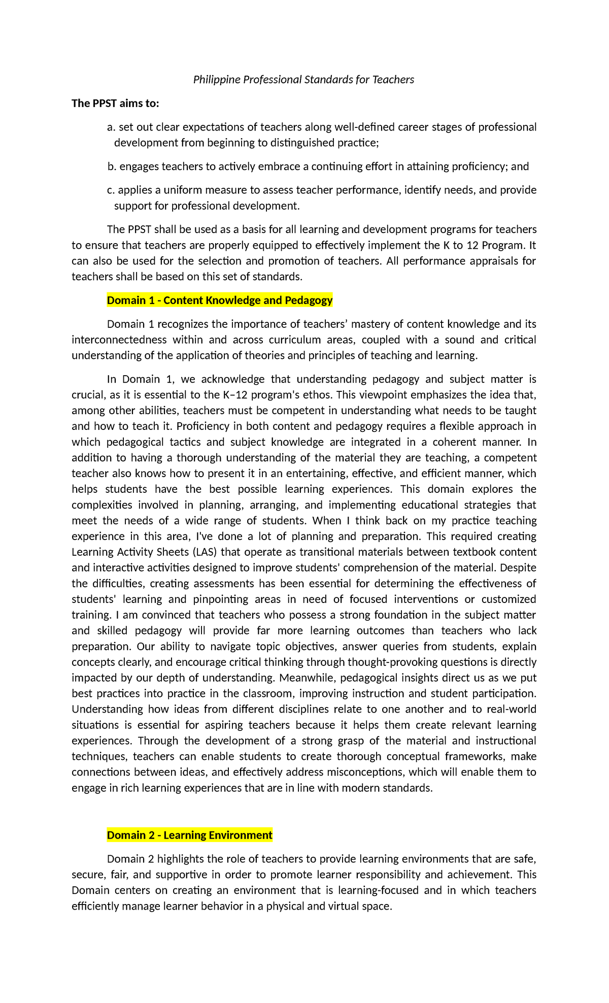 Philippine Professional Standards for Teachers (PPST) Overview and ...