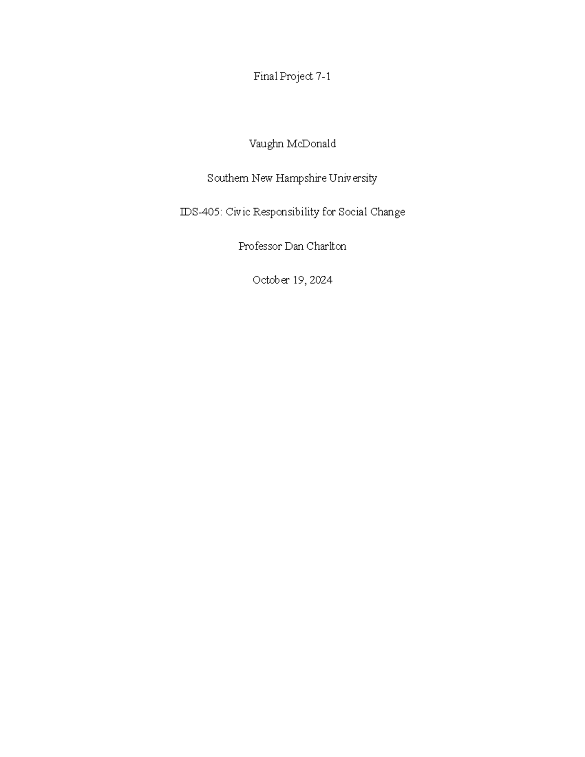 IDS-405 Final Project 7-1: Exploring the American Indian Movement (AIM ...