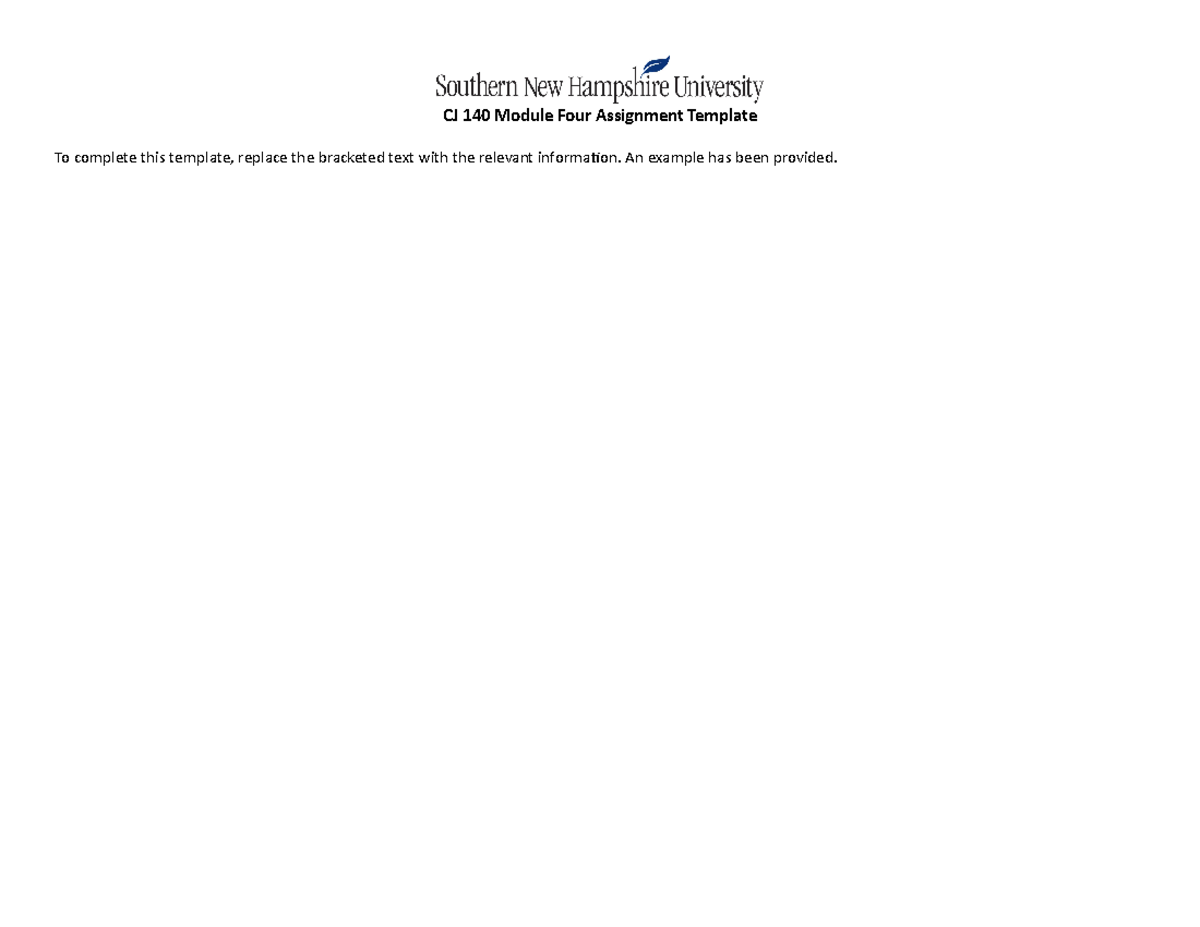 CJ 140 Module 4 Assignment: Communication Strategies Template - Studocu