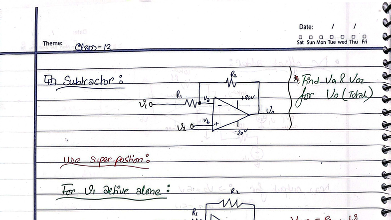 Lecture 12 - Maths: Weighted Subtractor & Non-Inverting Adder - Studocu