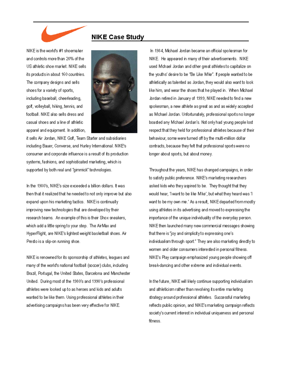 NIKE Case Study: Marketing Strategies & Brand Evolution - Studocu