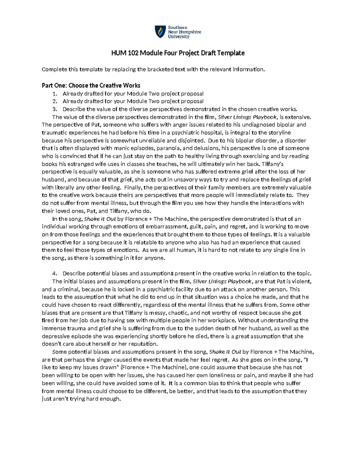 HUM 102 Module Four Project Draft on Mental Health Perspectives - Studocu