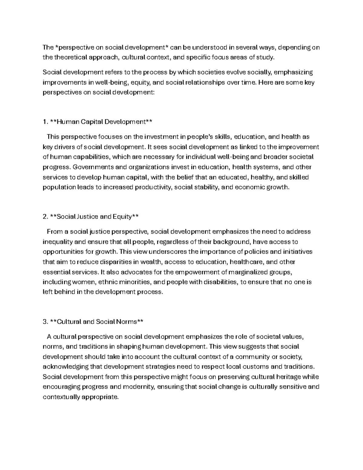 Perspectives on Social Development: Key Theories and Concepts (INB ...