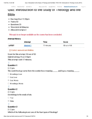 THEO104 QUIZ 1 MODULE 1 - THEO104_B13_2024... Quizzes Quiz ...