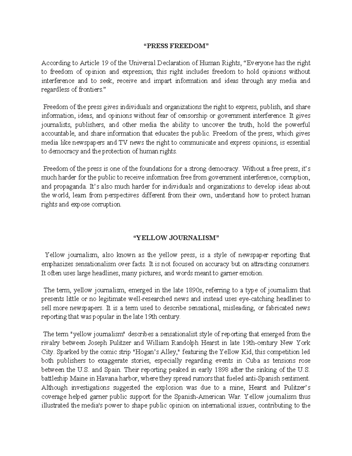 Press Freedom and Yellow Journalism: Understanding the BEAT System ...