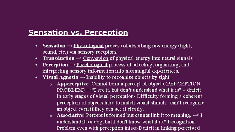 SLK CHAP 4: Sensation and Perception Notes - Studocu