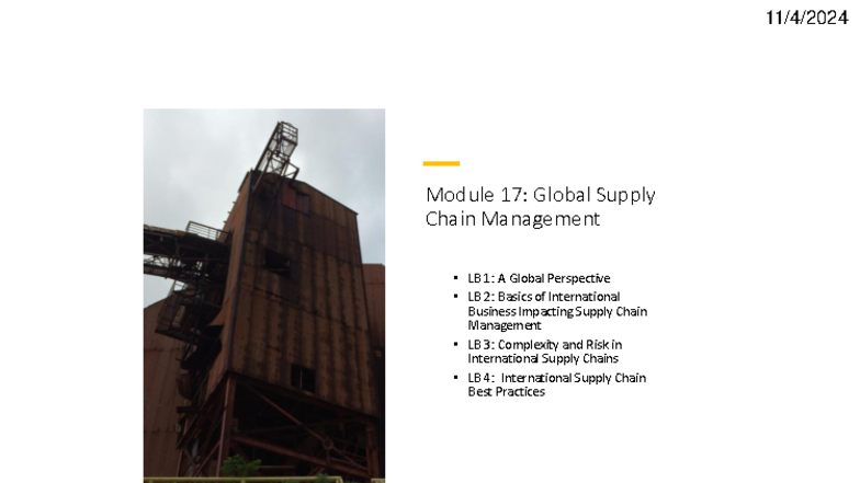Module 17: Global Supply Chain Management - Key Concepts & Practices ...