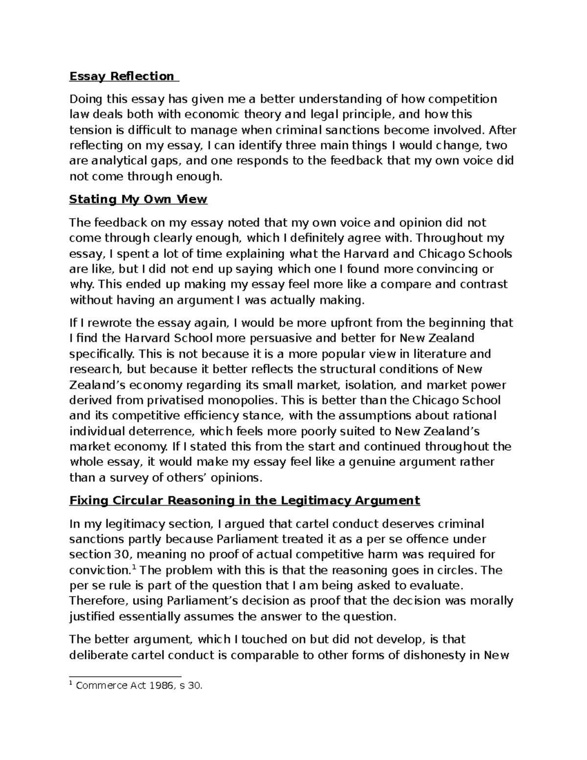 Comp Law Essay Reflection: Insights on Competition Law and Personal ...