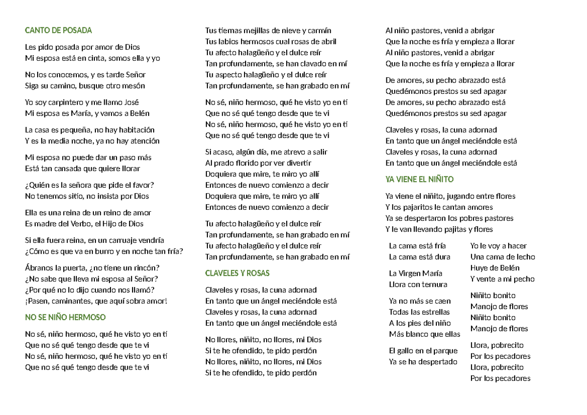 CANTO DE POSADA - Trabajo de Análisis y Reflexión - Studocu