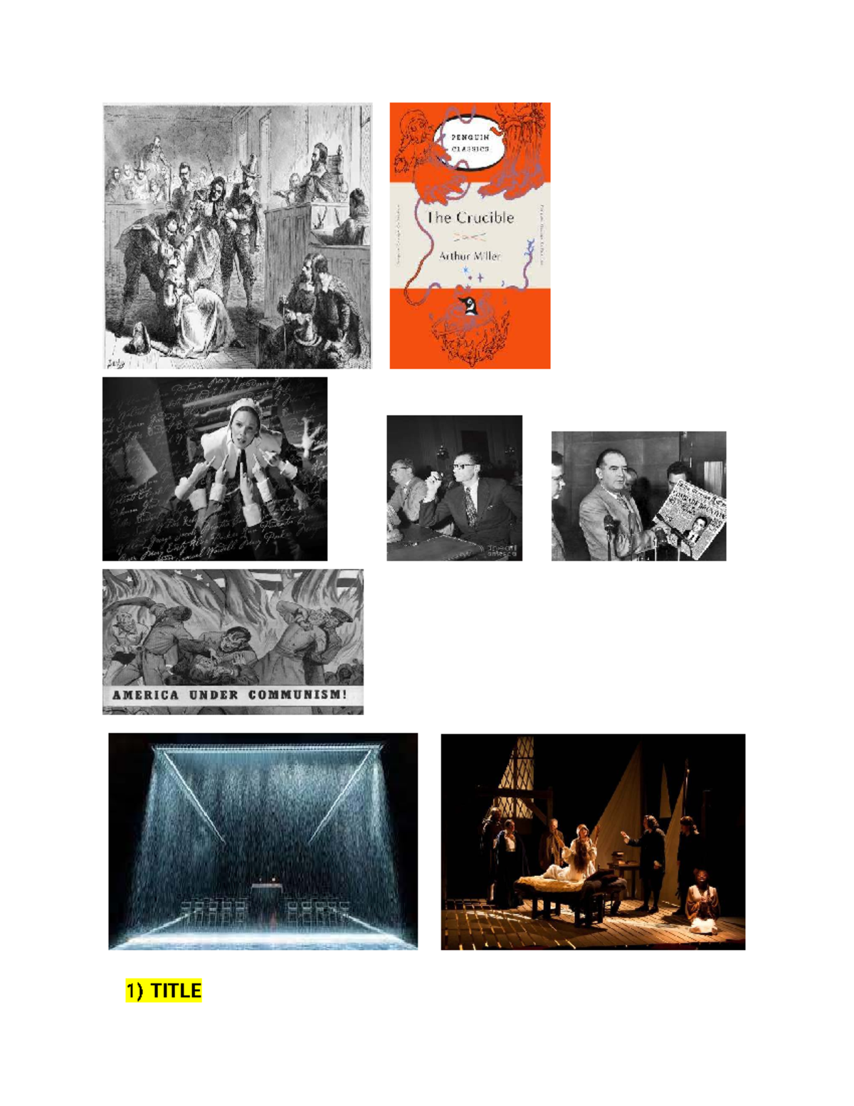 ENG 101: The Crucible - Analyzing Allegory and Tragedy Elements - Studocu