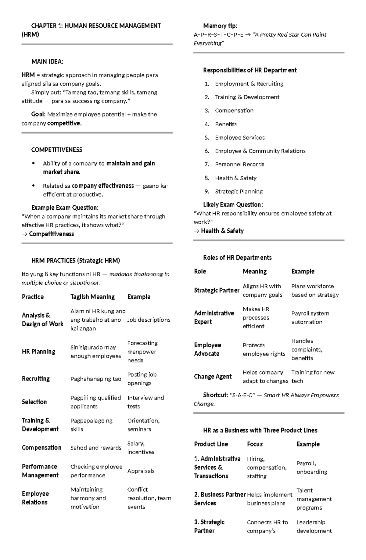 CHAPTER 1-7: STRATEGIC HUMAN RESOURCE MANAGEMENT OVERVIEW - Studocu