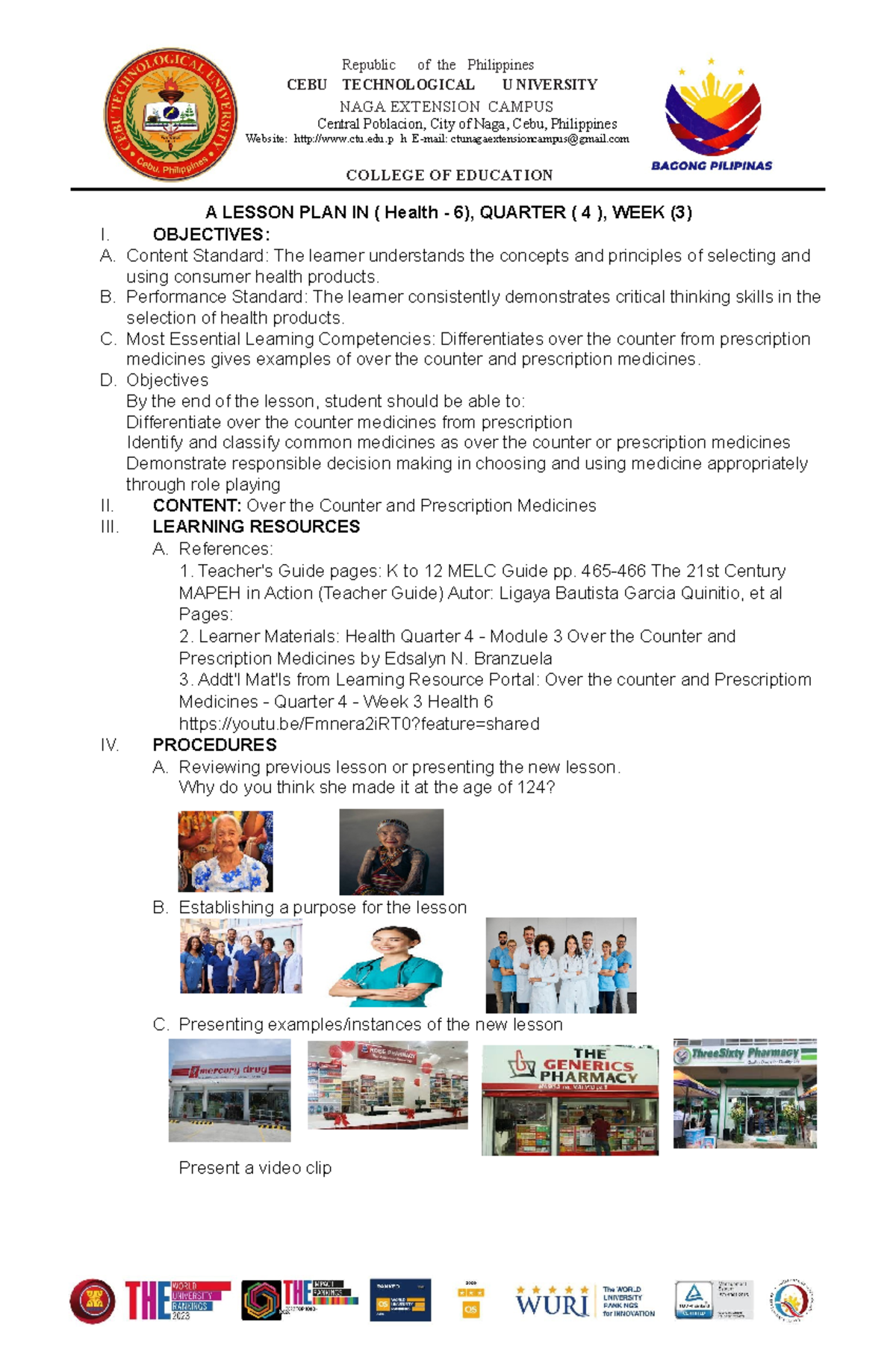Health 6 Lesson Plan: Understanding OTC and Prescription Medicines ...