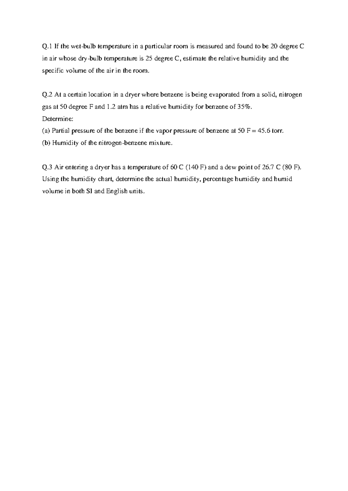 Drying Practice 1: Humidity & Specific Volume Calculations - Studocu