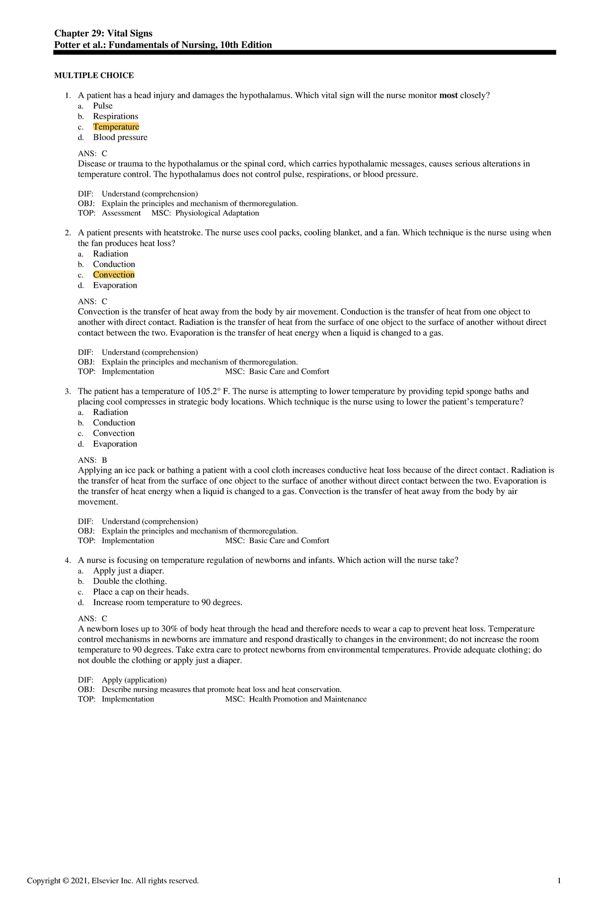 Exam View - Chapter 32 - Chapter 32: Complementary Therapies and Integrative Health Potter et al ...