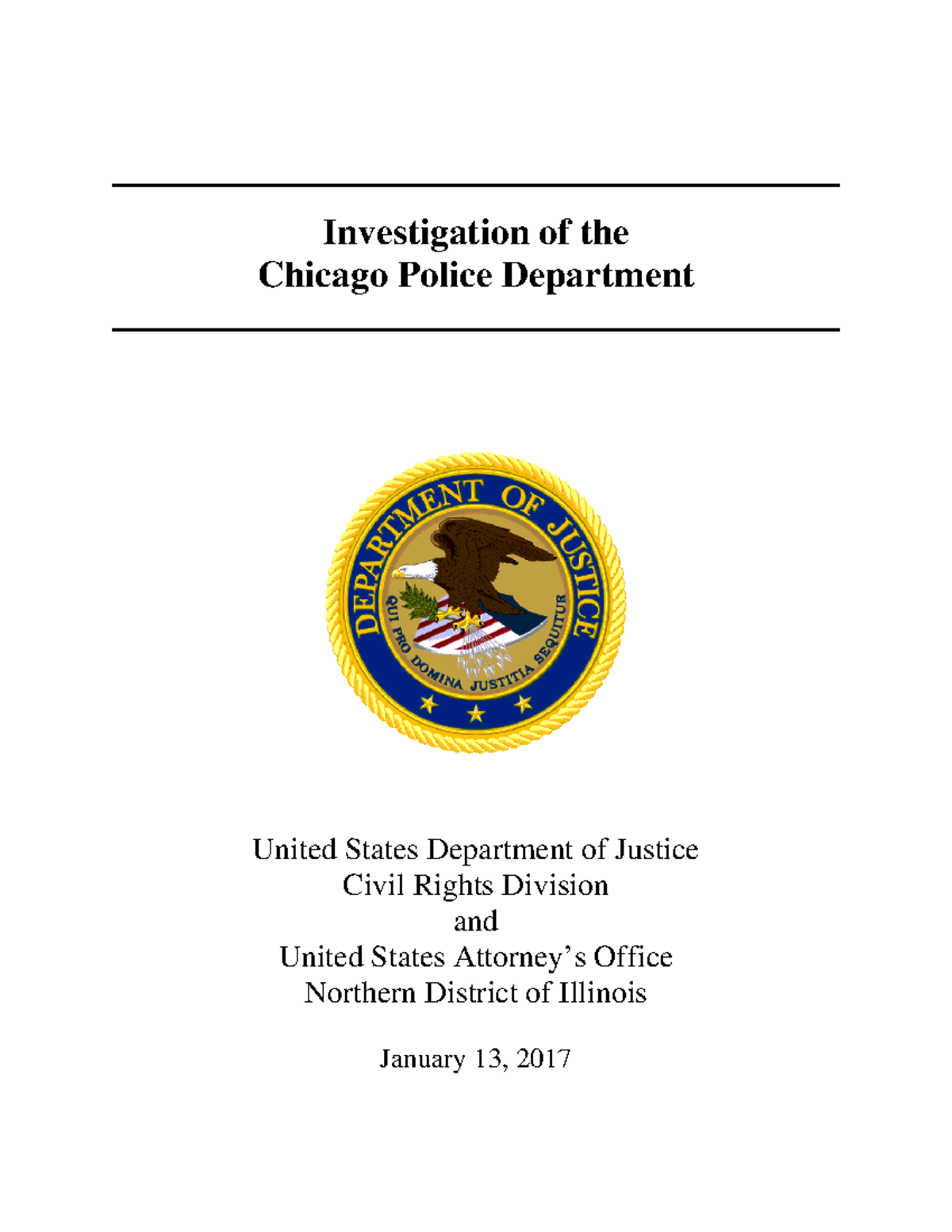 DOJ Investigation Report on CPD Practices: Patterns of Unlawful Force ...