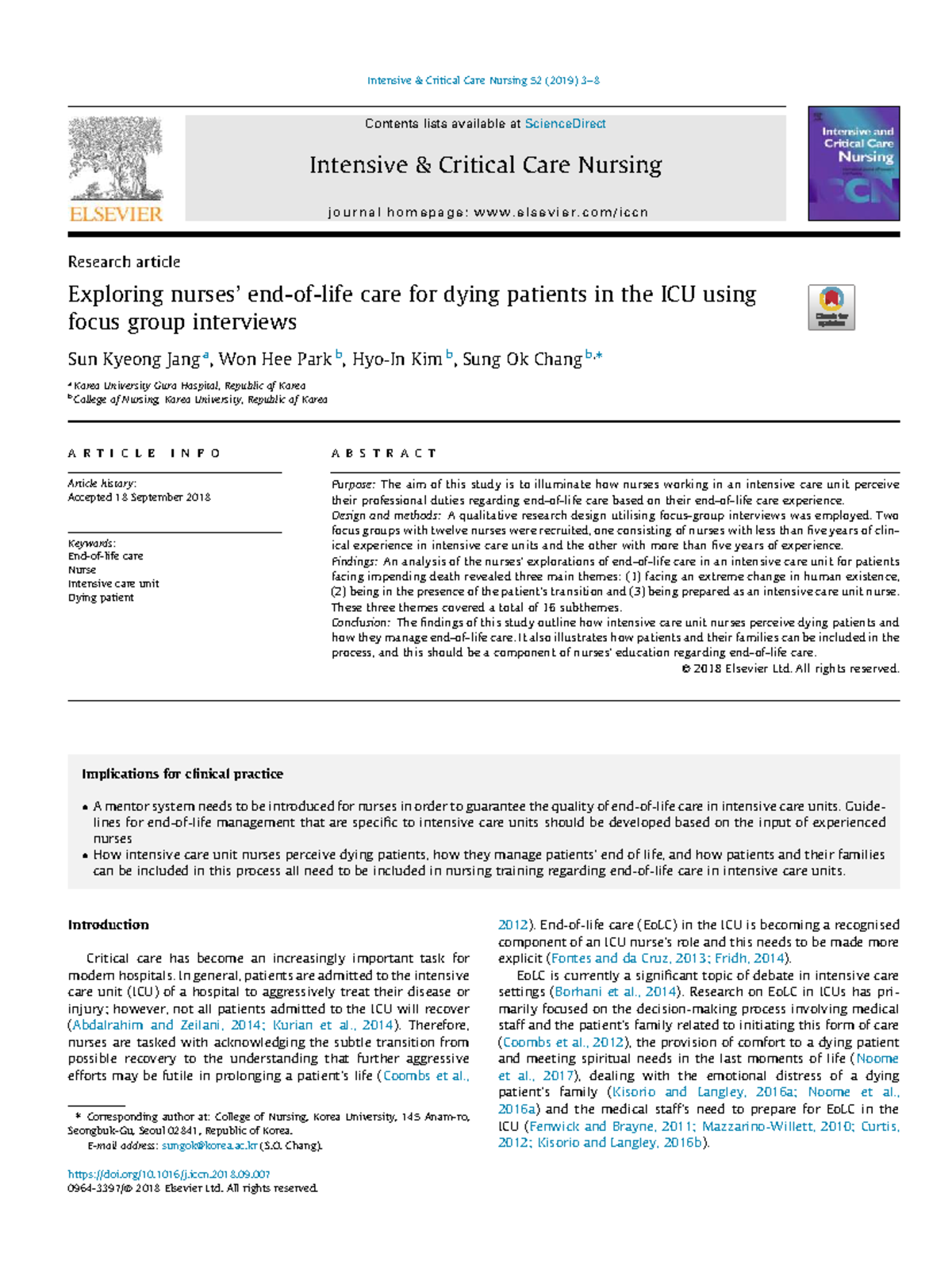 Exploring End-of-Life Care in ICU: Insights from Nurses (ICU 52) - Studocu