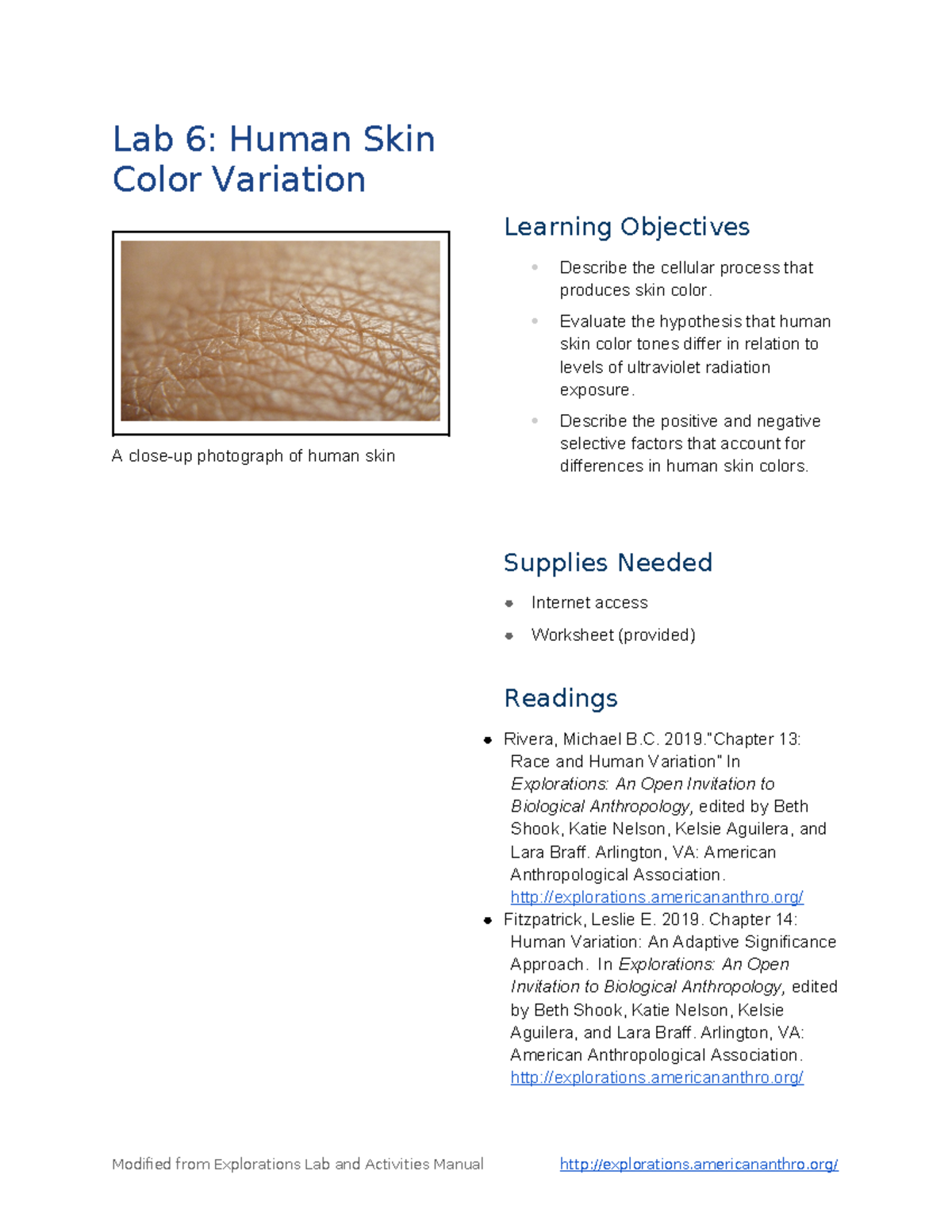 10Lab6 Human Skin Color Variation - Lab 6: Human Skin Color Variation A ...