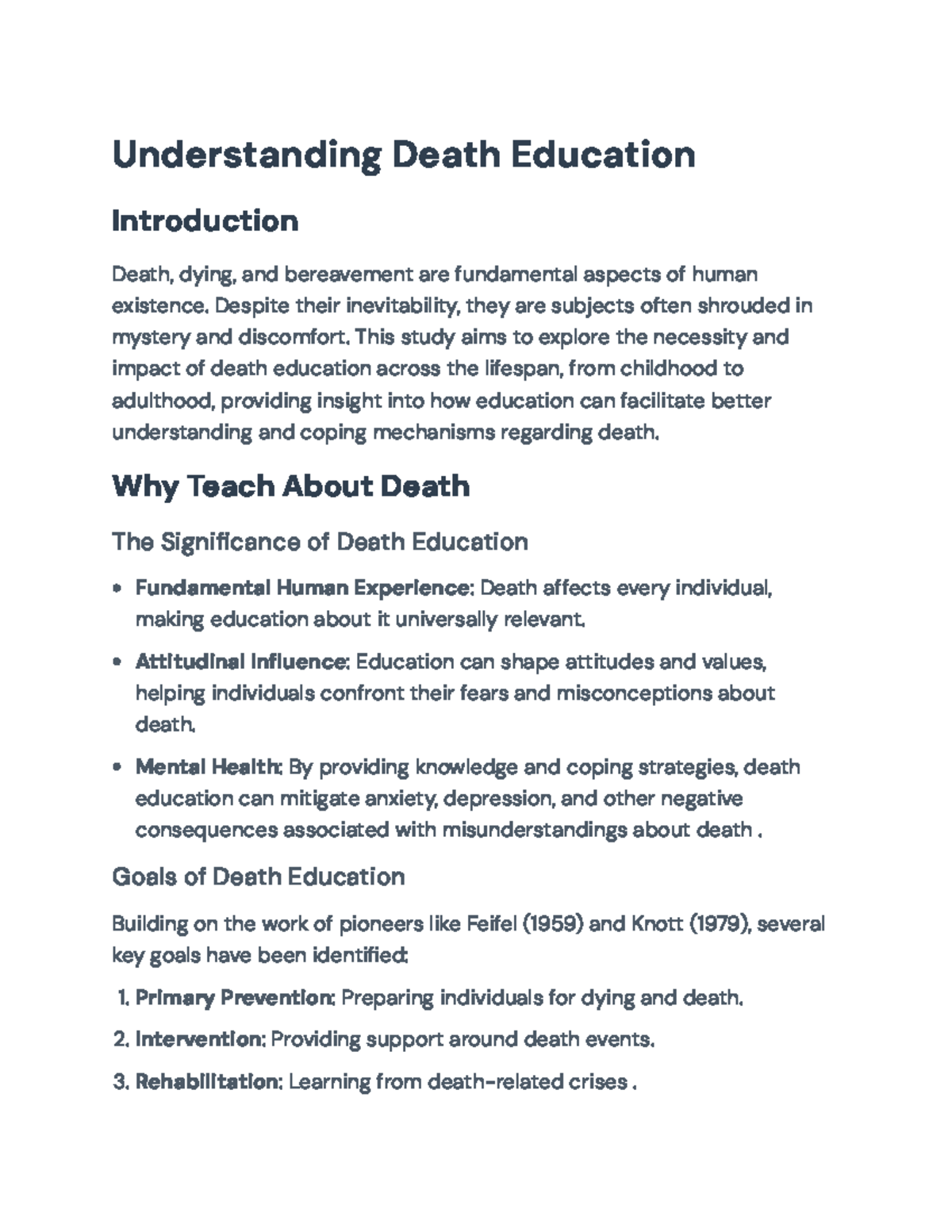 Death Education: Understanding Its Impact and Necessity Across Lifespan ...