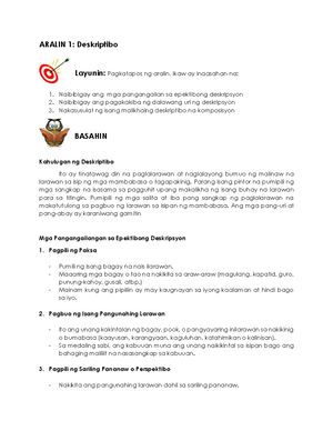 Aralin 1Personal na Komposisyon - Aralin 1: Personal na Komposisyon ...