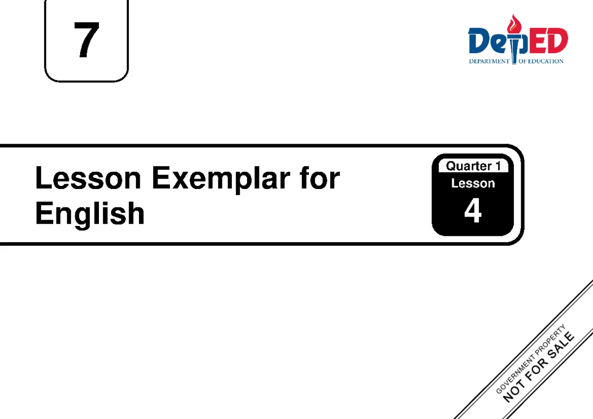 Q1 LE English 7 Lesson 3 Exemplar for Week 3 (SY 2024-2025) - Studocu