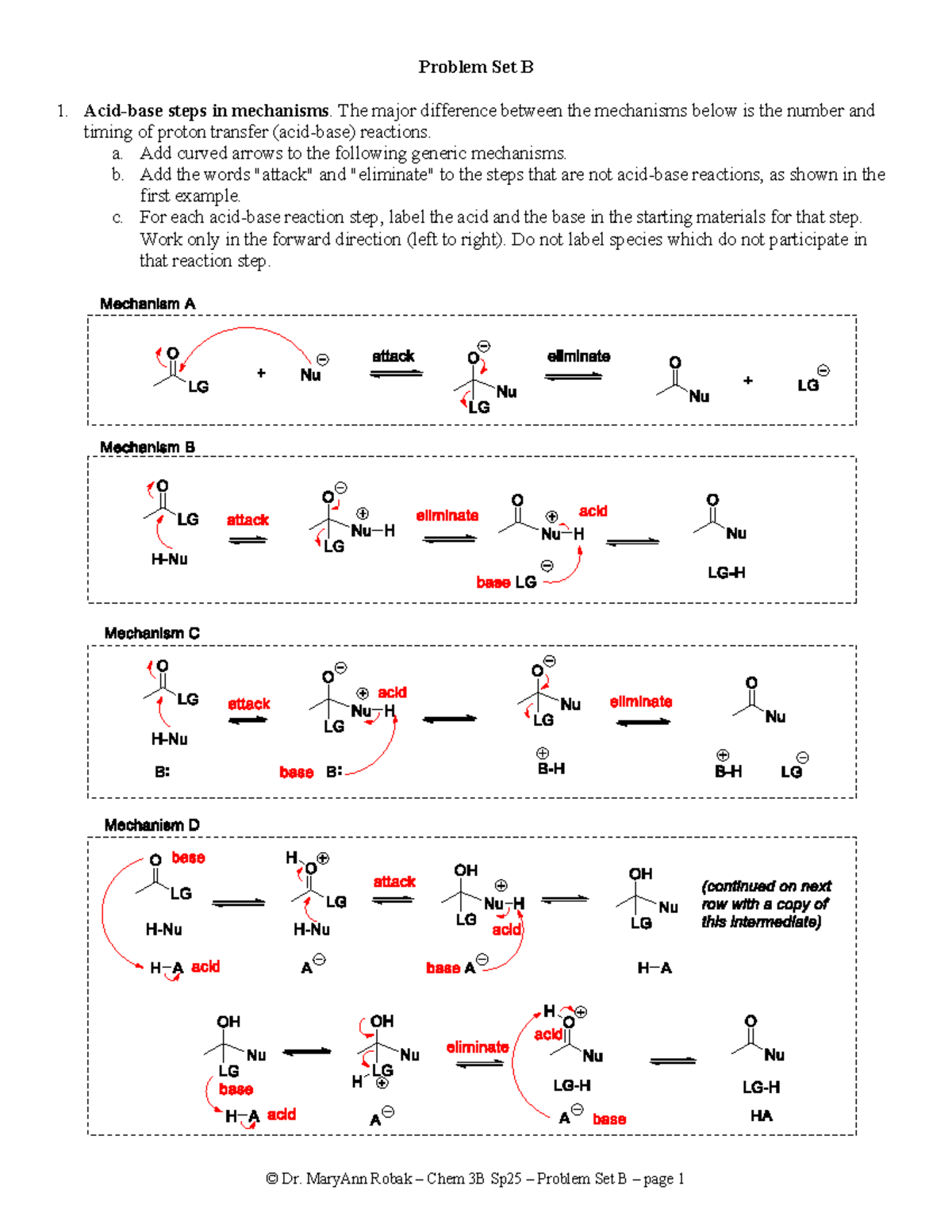 PSet B 3B Sp25 Key - Pset key - Problem Set B 1. Acid-base steps in ...