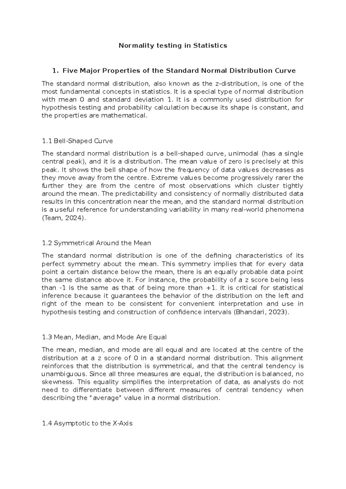 Normality Testing in Statistics 1: Key Properties of Standard Normal ...