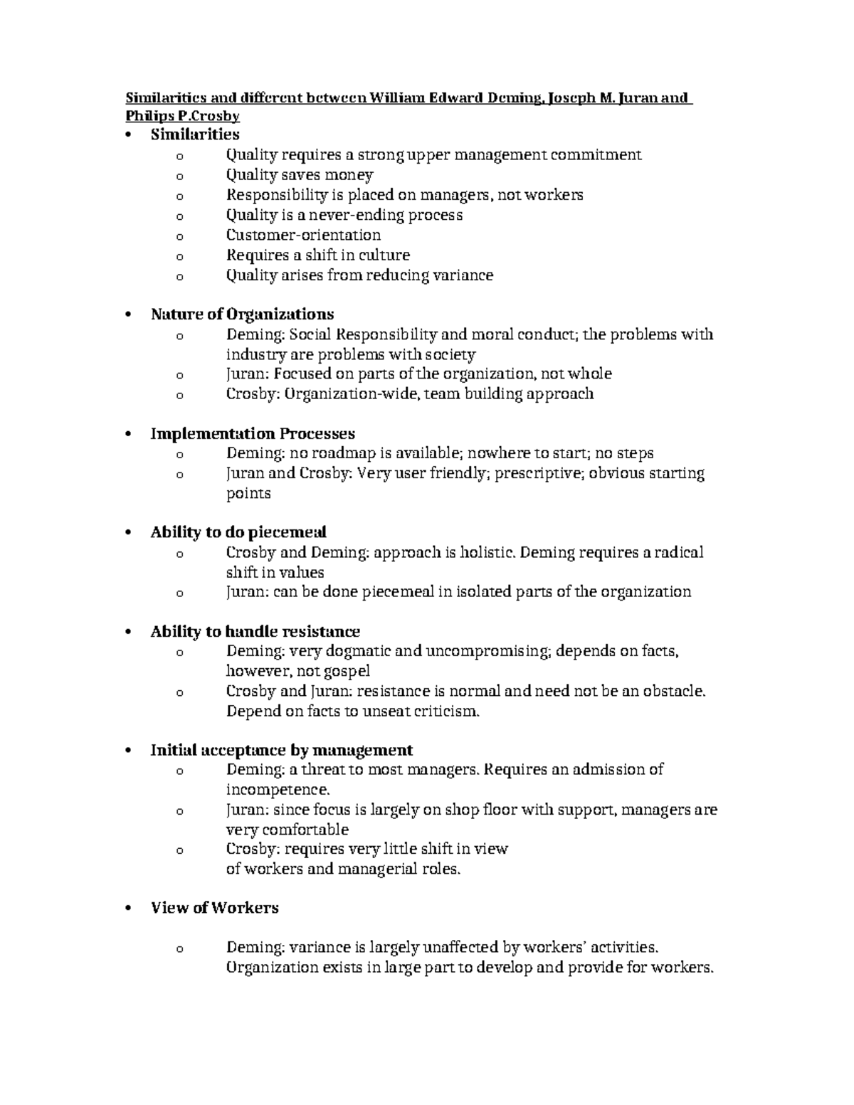 Comparison of Quality Gurus: Deming, Juran & Crosby - Key Insights ...
