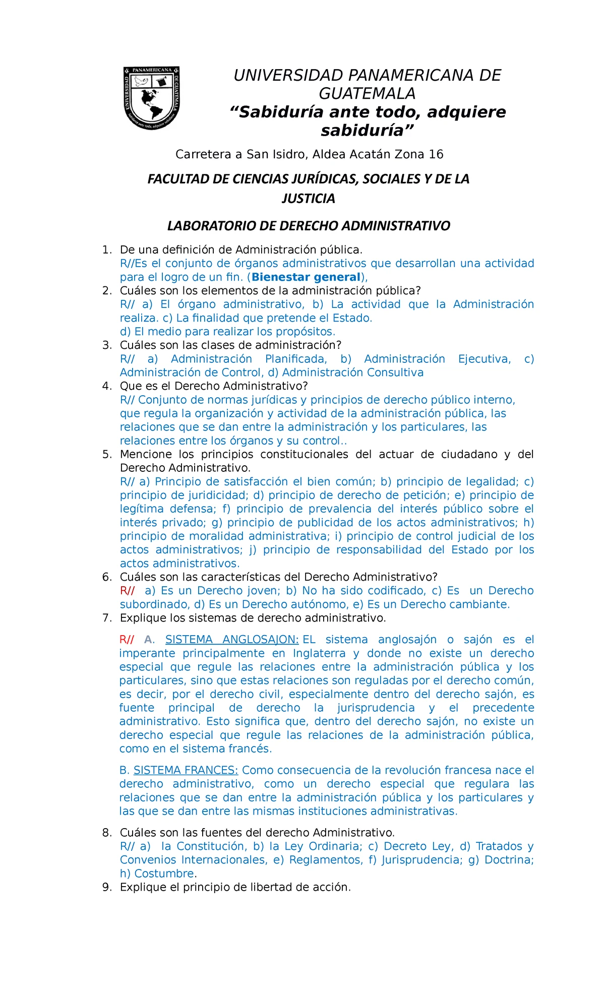 Tarea I Esquemas Derecho Administrativo - UNIVERSIDAD: PANAMERICANA CURSO: DERECHO ...