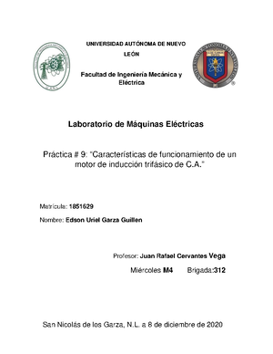 Prácticas de Laboratorio en Máquinas Eléctricas - 2006623 - Studocu