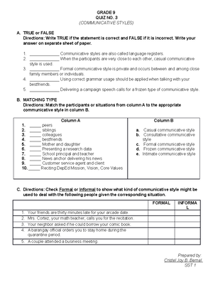 Q4 English 9 Week8 - grade 9 lesson - W Learning Area English Grade ...