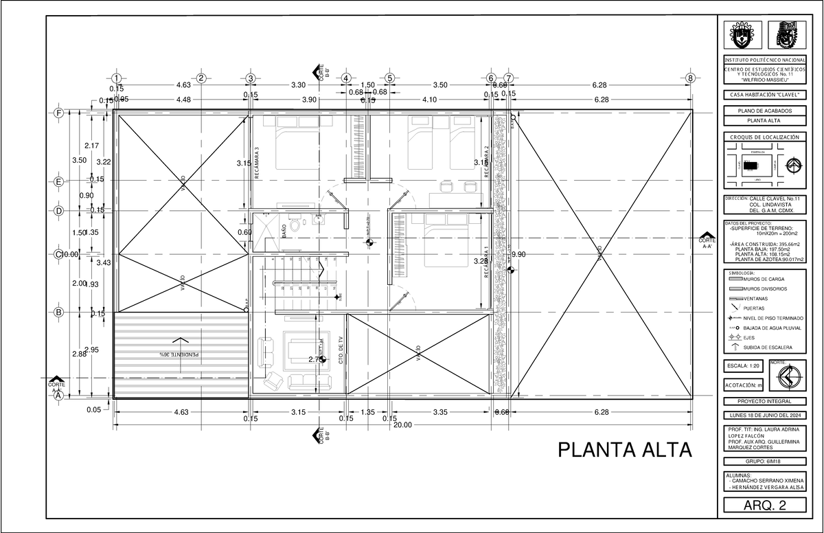 Plano Arquitectónico Redibujado - 6IM18 - Proyecto Integral - Studocu