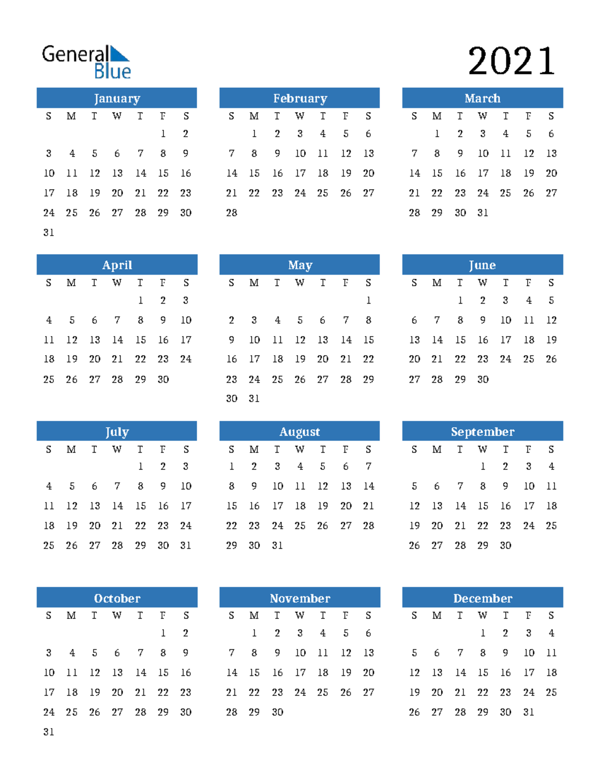 2021 Calendar (Portrait) - Sunday Start Format - Studocu