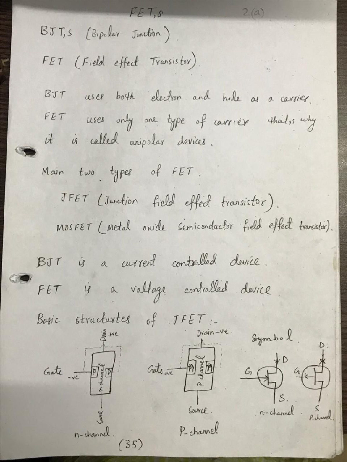 Lecture 5 - FET: Understanding BJT and MOSFET Characteristics - Studocu